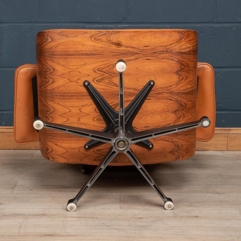 Eames Leather Lounge Chair by Mobilier International, circa 1980 For ...
