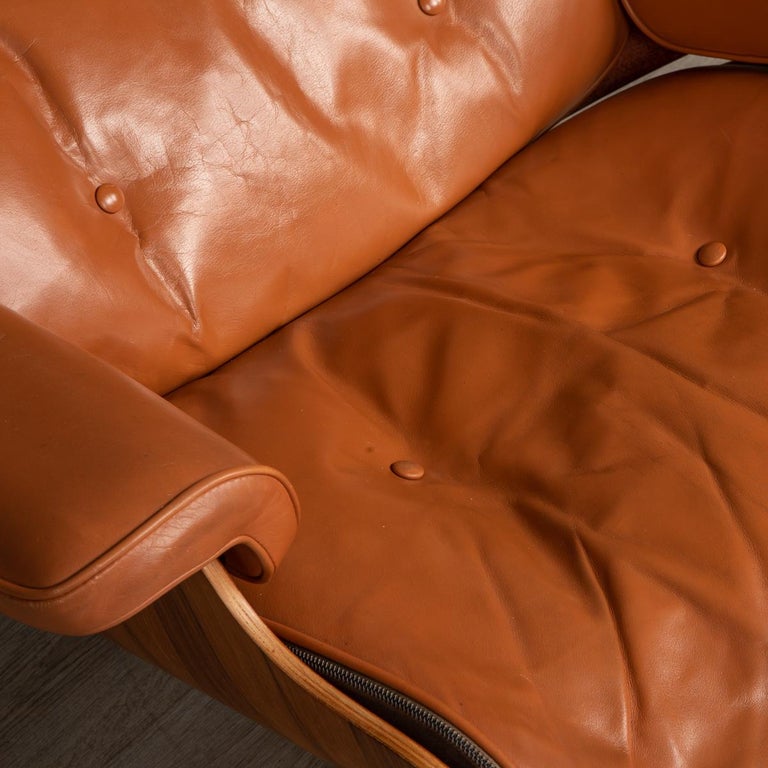 Eames Leather Lounge Chair by Mobilier International, circa 1980 For ...