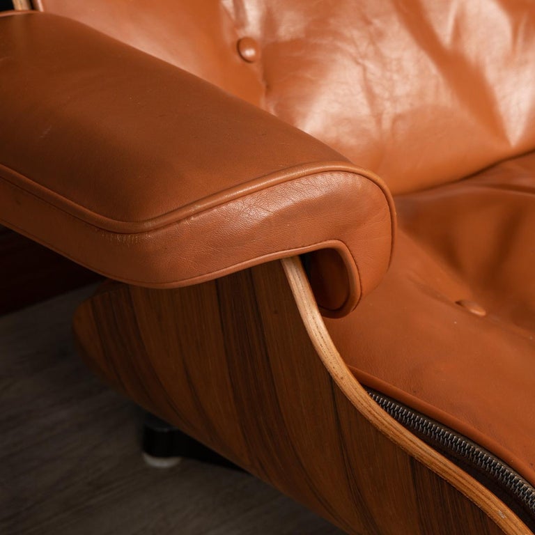 Eames Leather Lounge Chair by Mobilier International, circa 1980 For ...