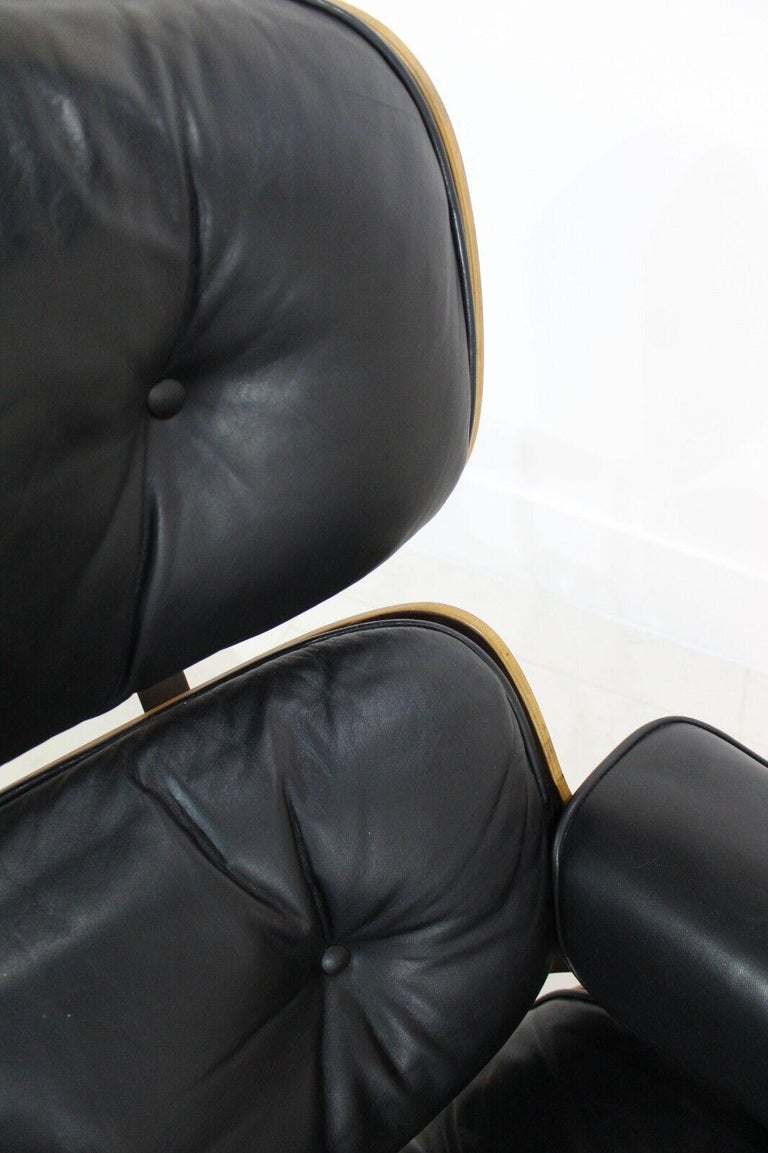 Eames Lounge Chair 1960s Black Leather and Rosewood at 1stDibs