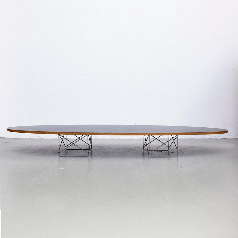 Eames Mid-Century Modern Elliptical Coffee Table Black Formica For Sale ...