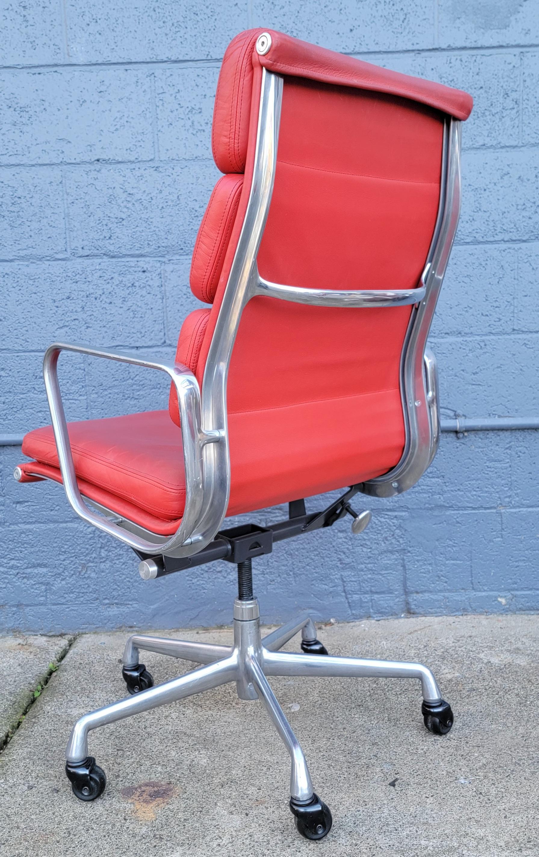 Eames Soft Pad Executive Chair Red Leather at 1stDibs