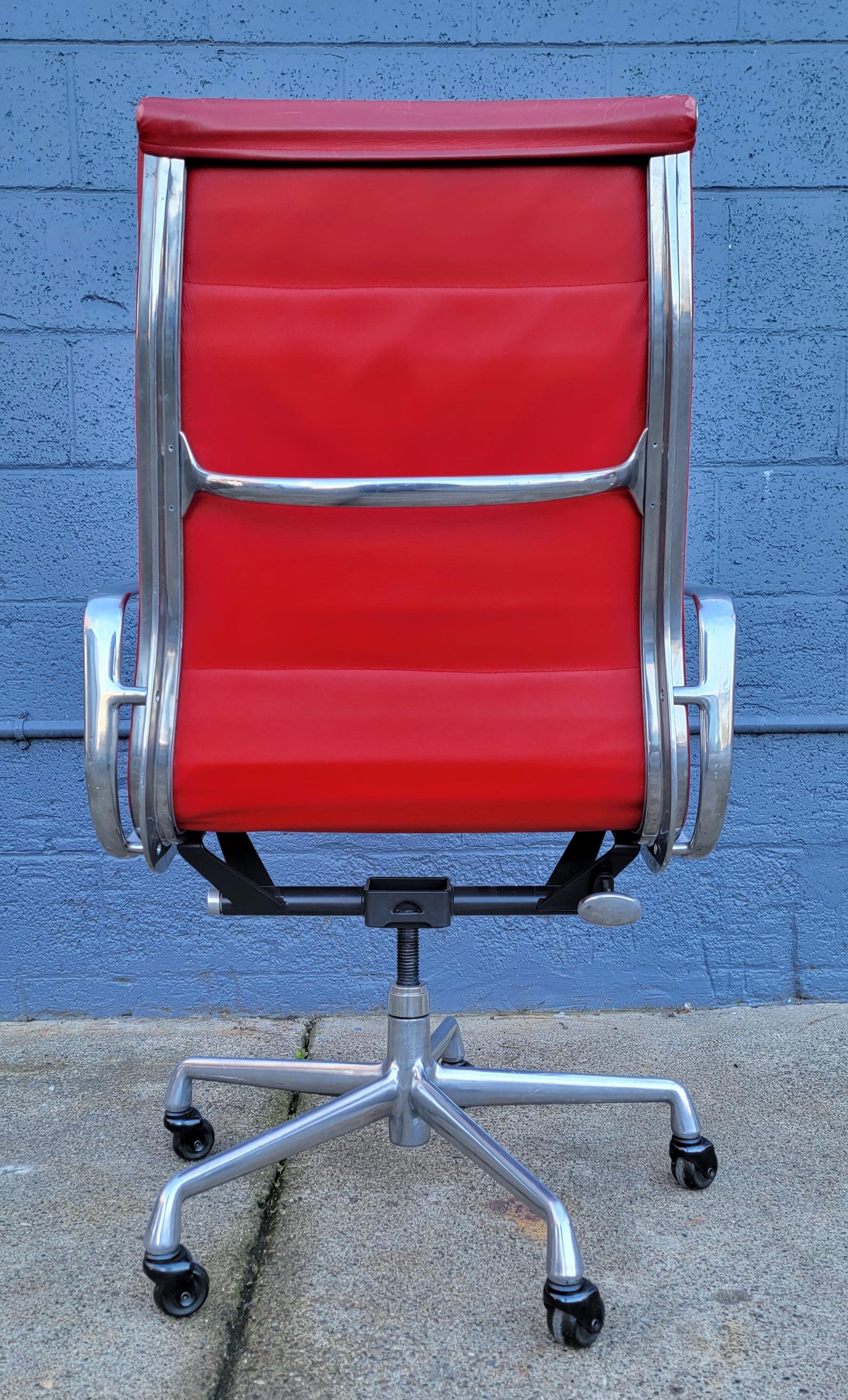 Eames Soft Pad Executive Chair Red Leather at 1stDibs