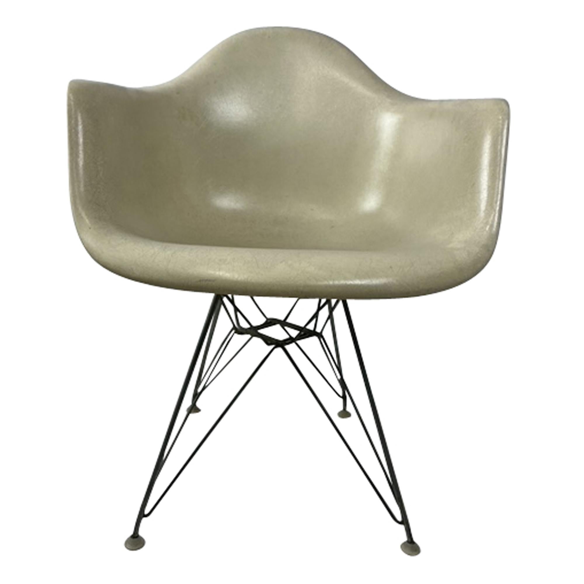 Eames Taupe Armshell Chair for Herman Miller at 1stDibs