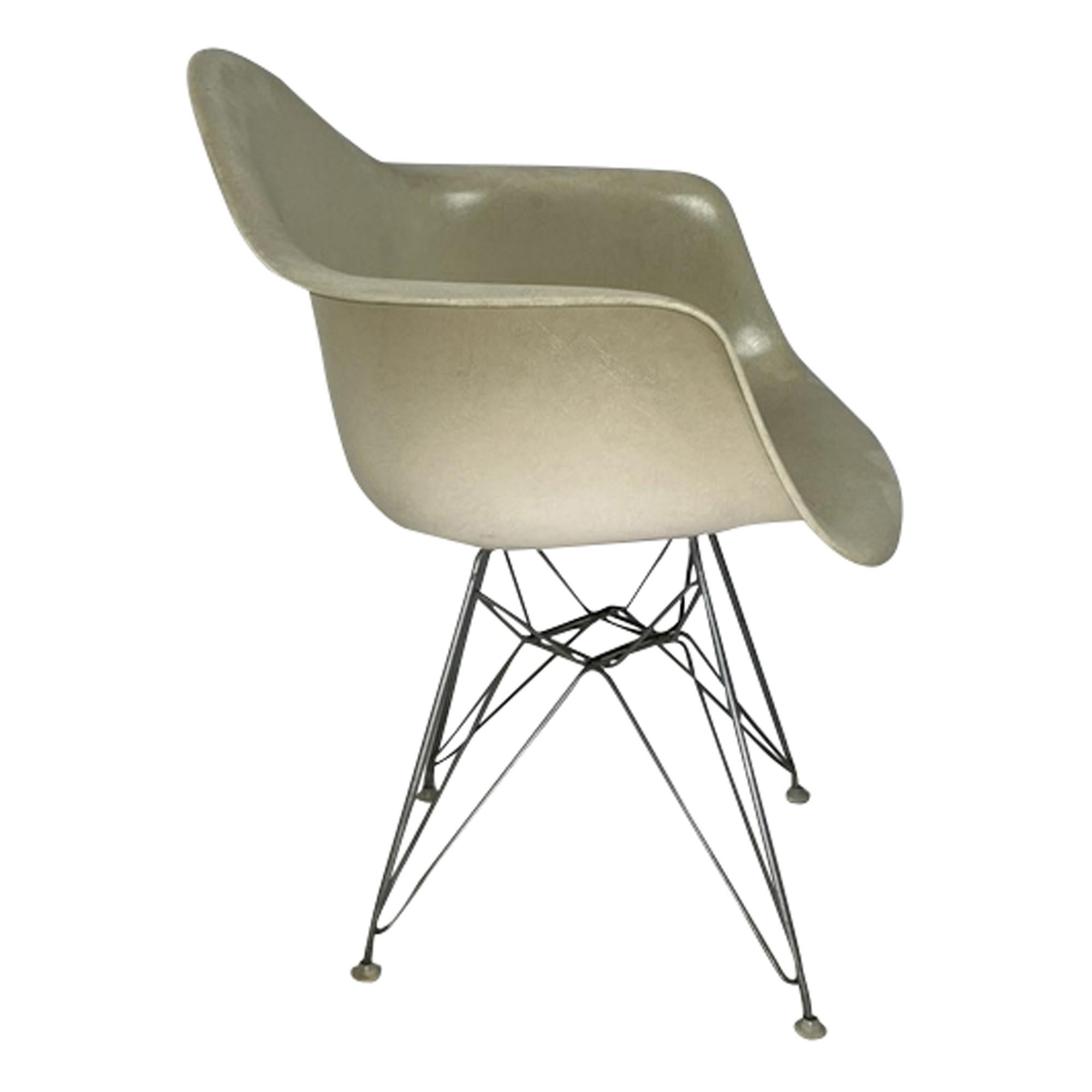 Eames Taupe Armshell Chair for Herman Miller at 1stDibs
