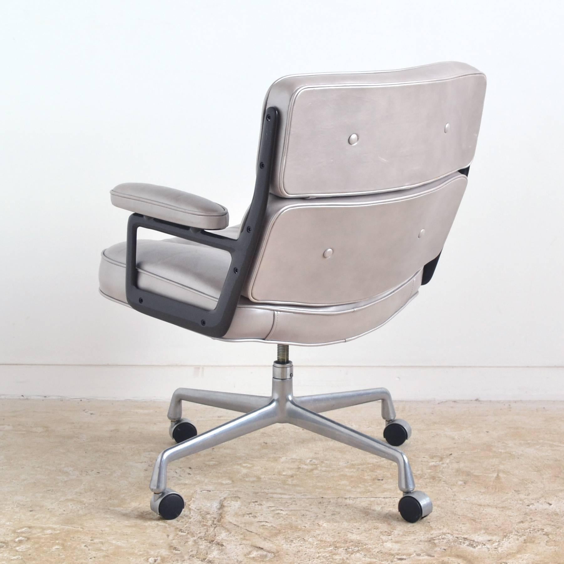 Eames Time-Life Chair by Herman Miller with Silver Leather at 1stDibs ...