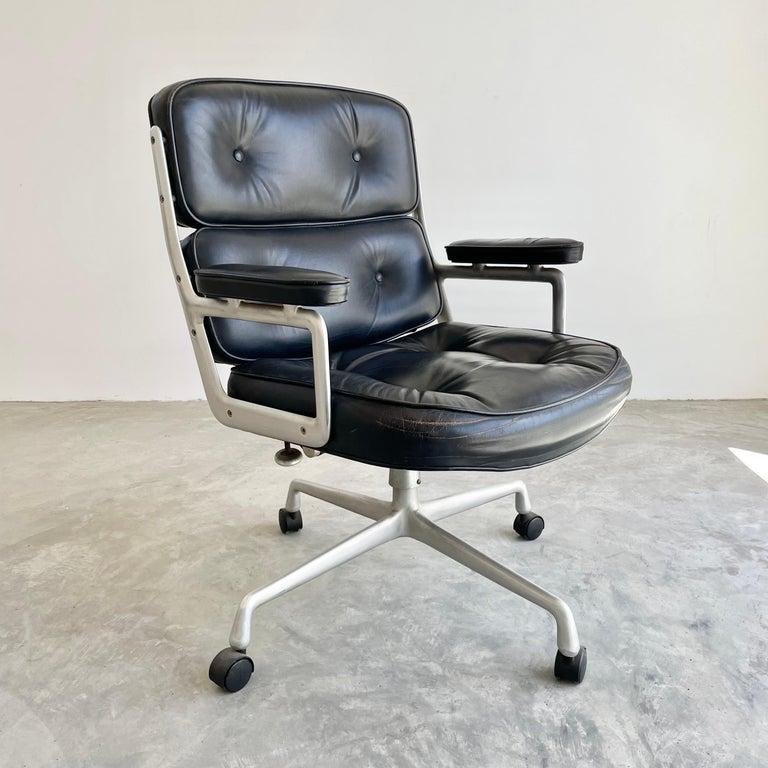 Eames Time Life Chair in Black Leather for Herman Miller, 1980s USA For ...