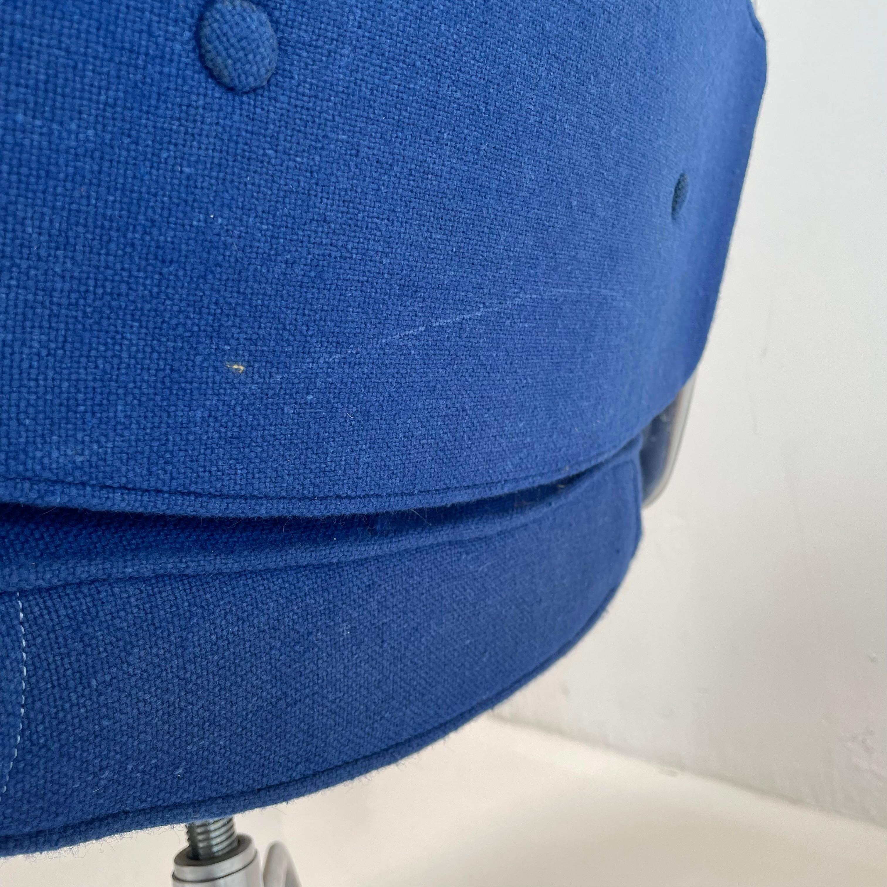 Eames Time Life Chair in Navy Blue Burlap for Herman Miller, 1978 USA ...