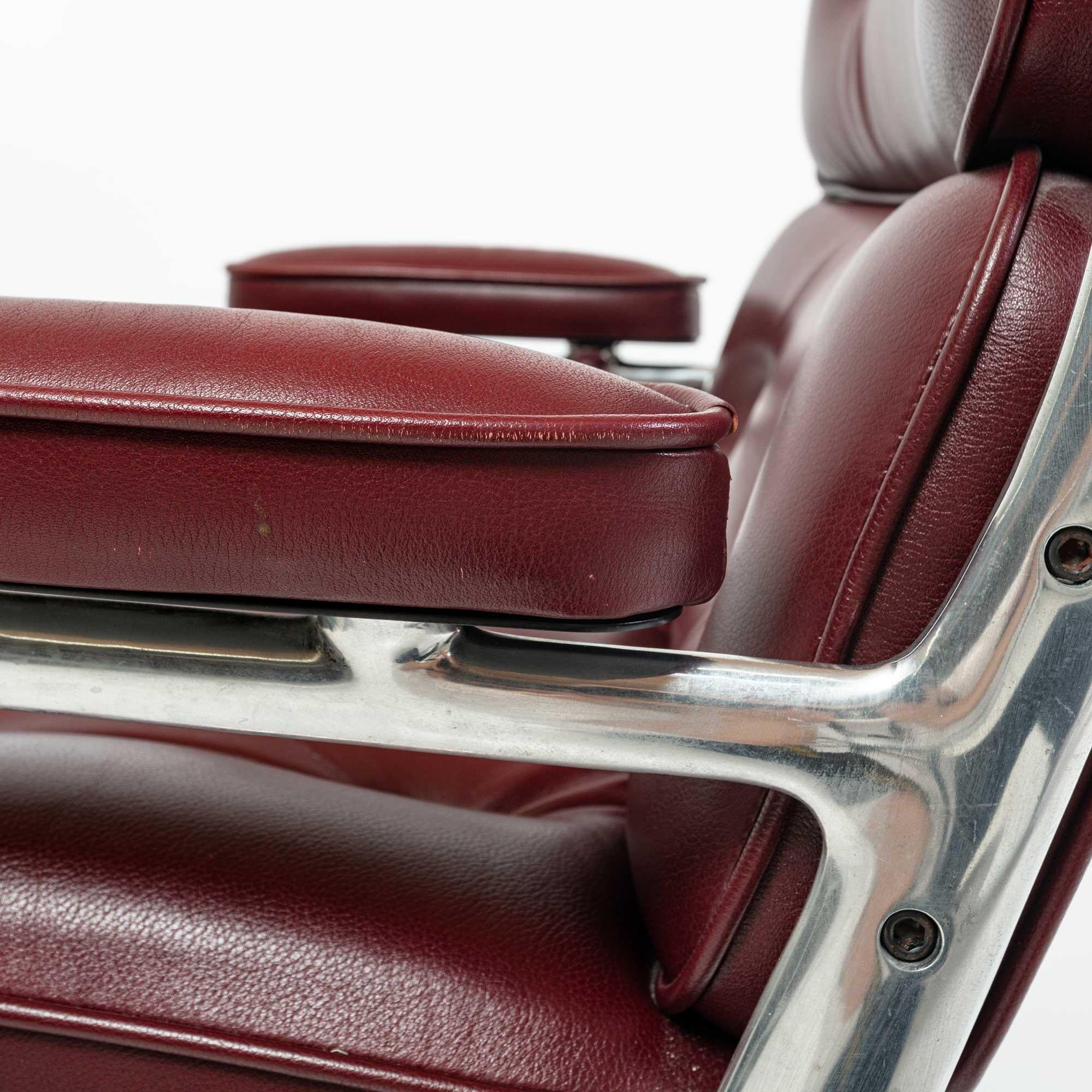 Eames Time Life Desk Chair in Original Maroon Leather at 1stDibs ...