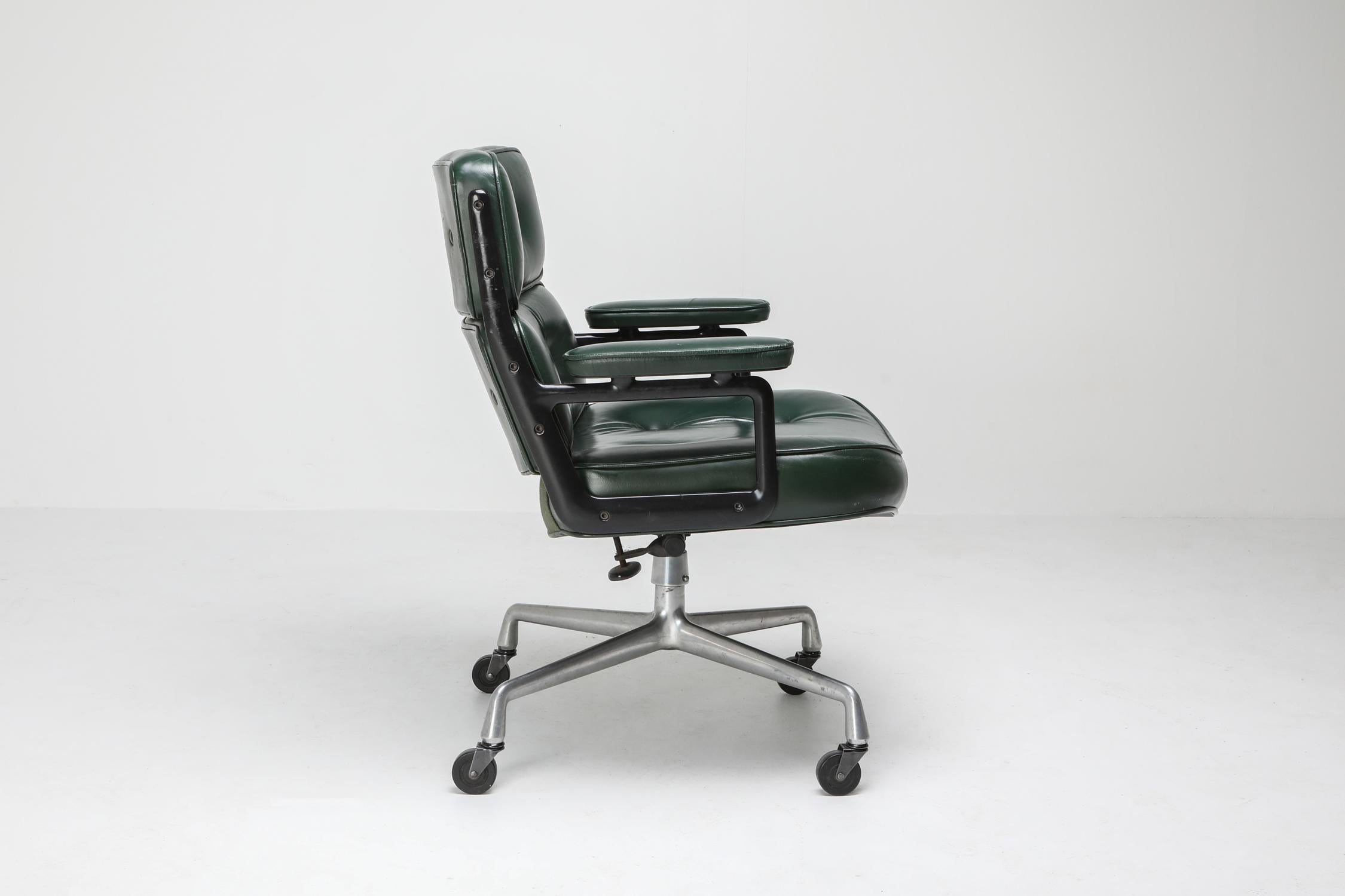 Eames Time Life Lobby Chair EA108 in Green Leather at 1stDibs | ea108 ...