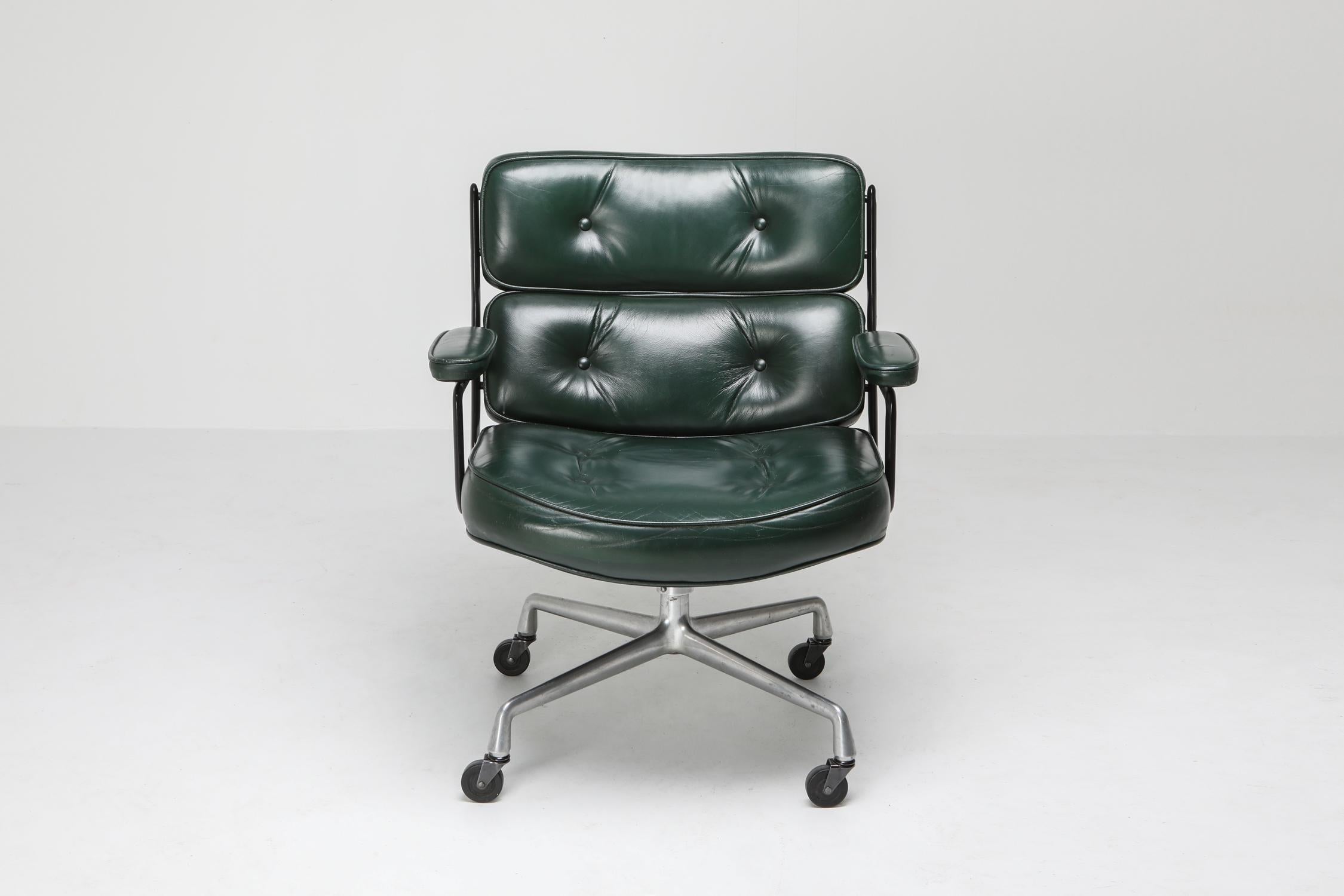 Eames Time Life Lobby Chair EA108 in Green Leather at 1stDibs | ea108 ...