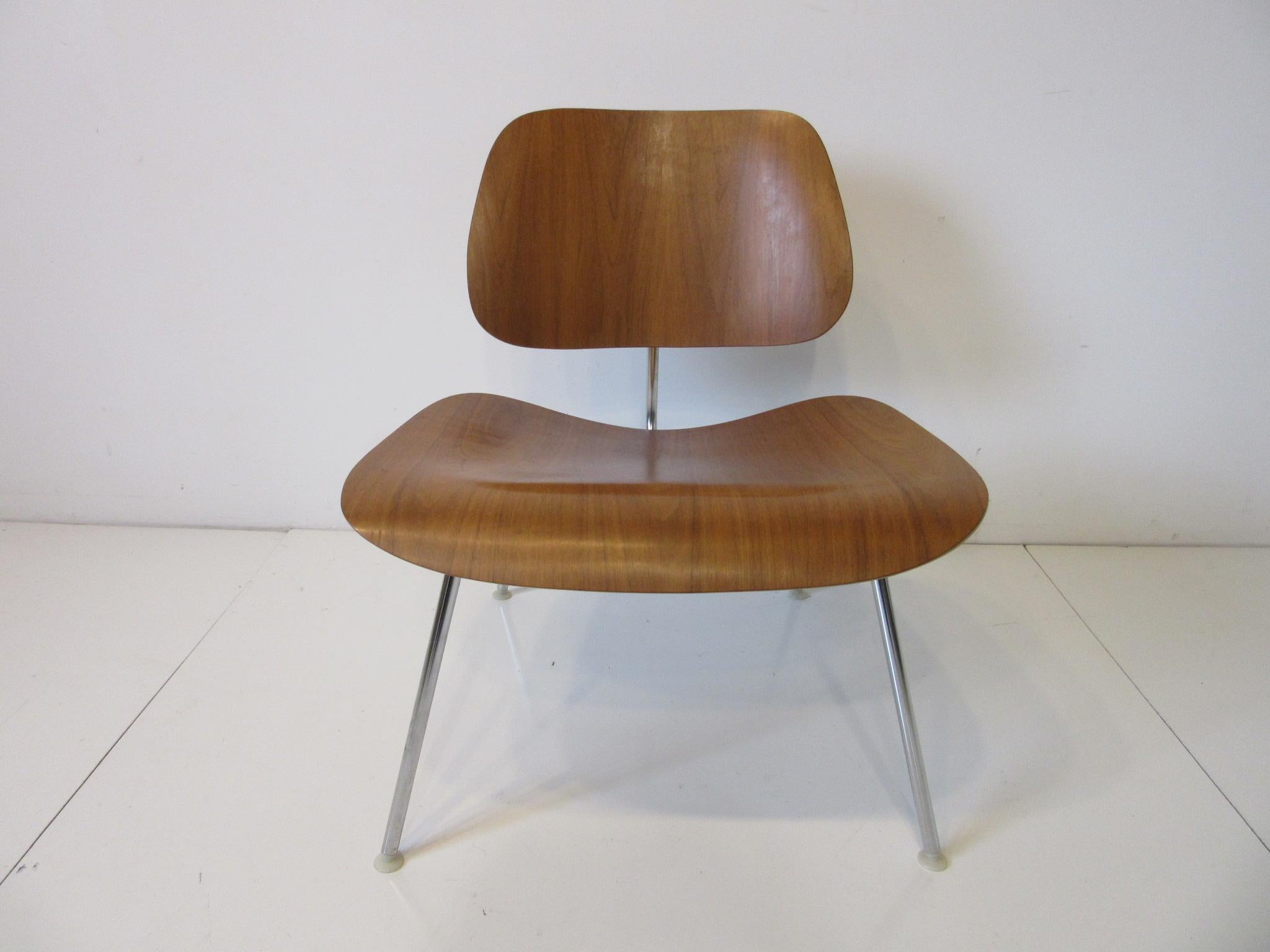 Eames Walnut / Chrome LCM 'Lounge Chair Metal' for Herman Miller 'B' at ...