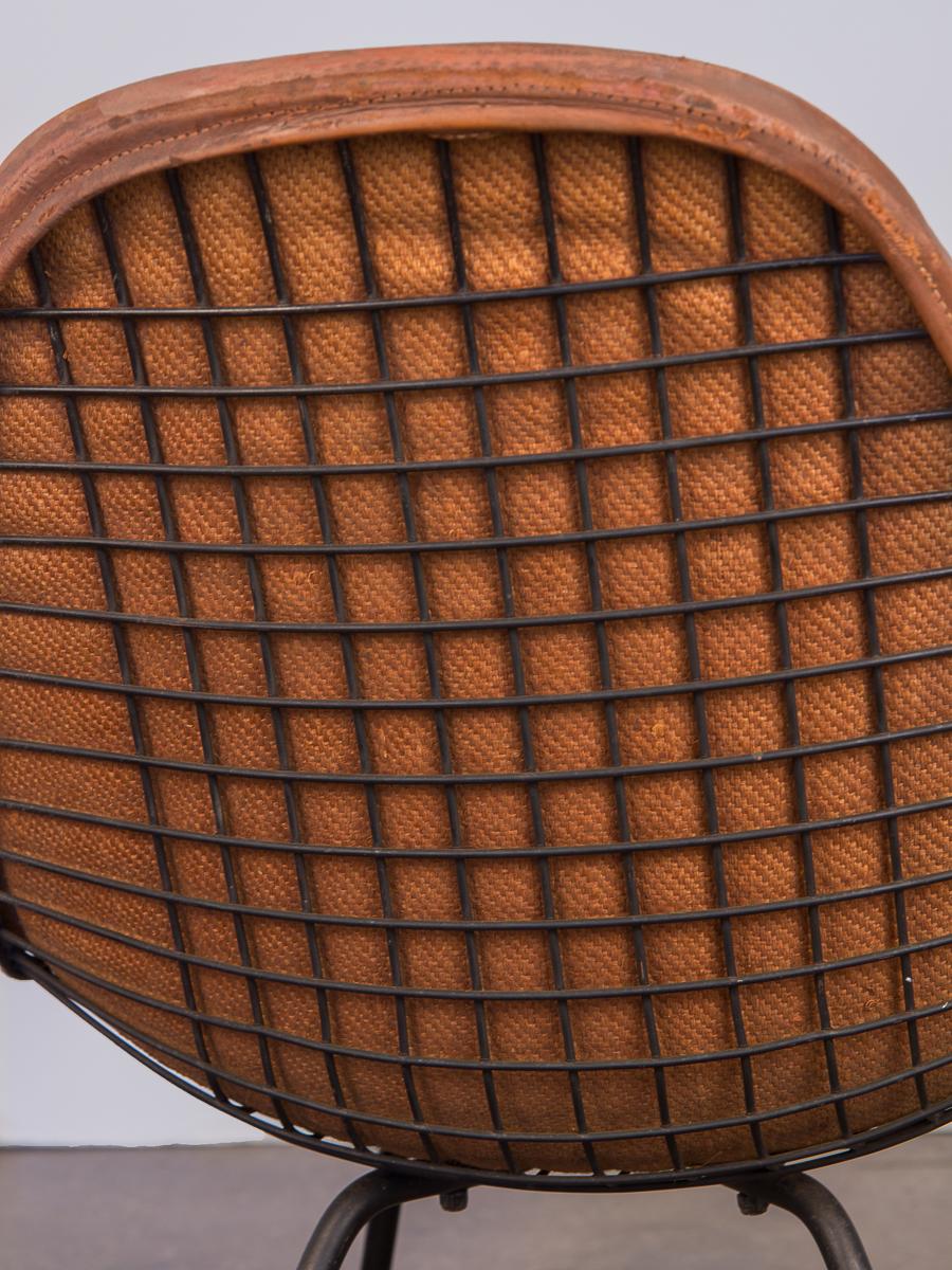 Eames Wire Chair with Leather Covering For Sale at 1stDibs | leather ...