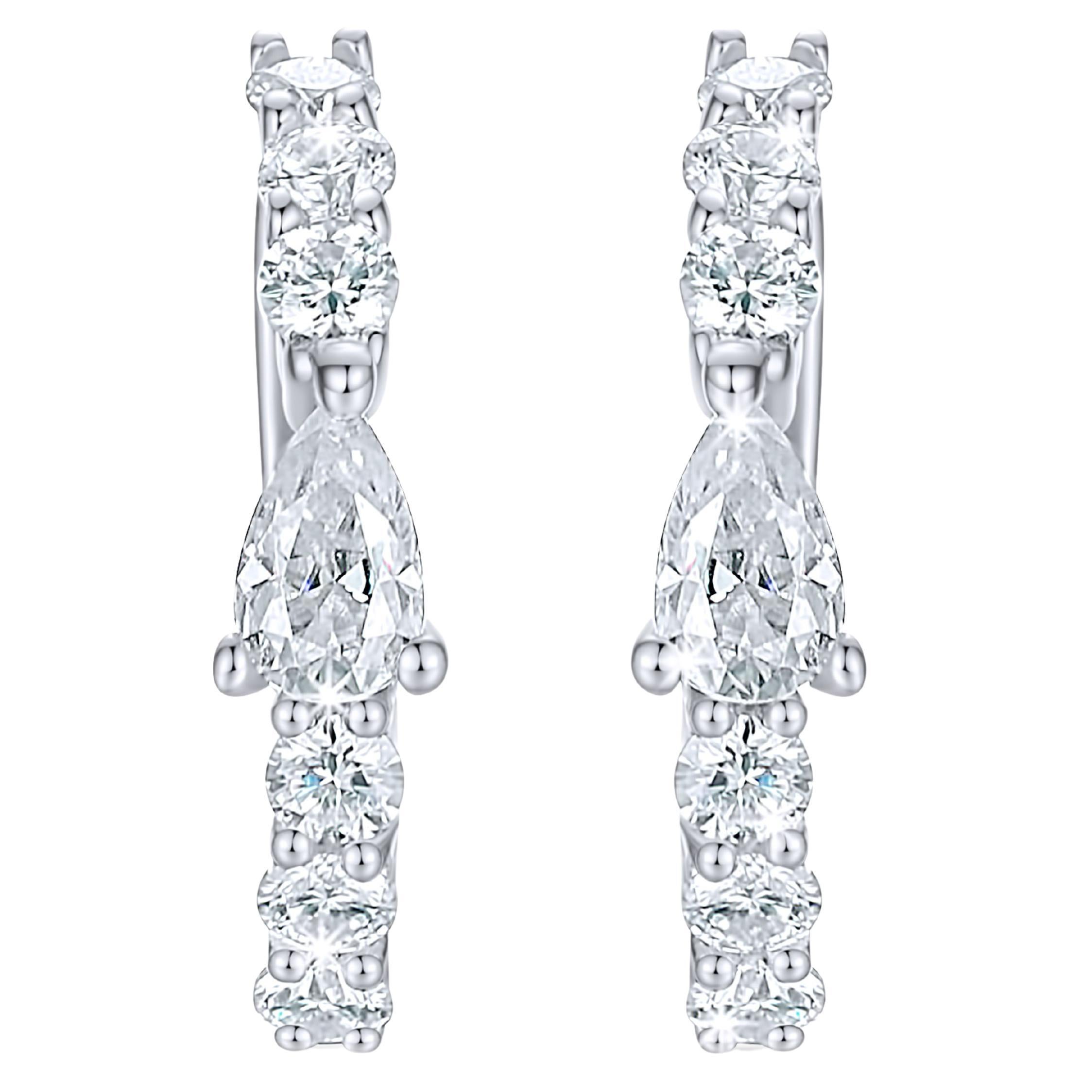 Dangling Pear Shape Diamond Drop Earrings For Sale at 1stDibs