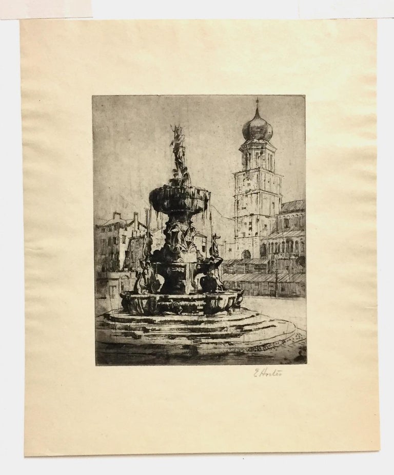 Earl Horter - Earl Horter, (European Fountain) For Sale at 1stDibs