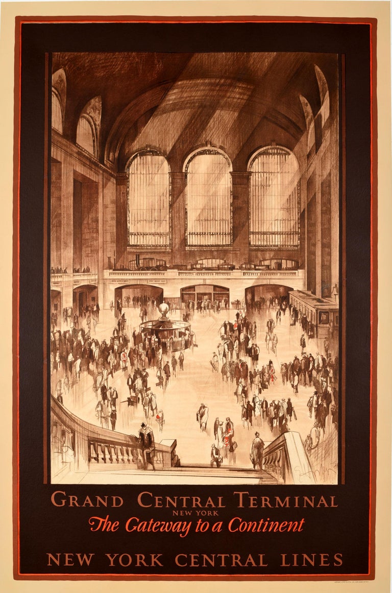 Earl Horter - Original Vintage US Railway Poster Grand Central Terminal ...