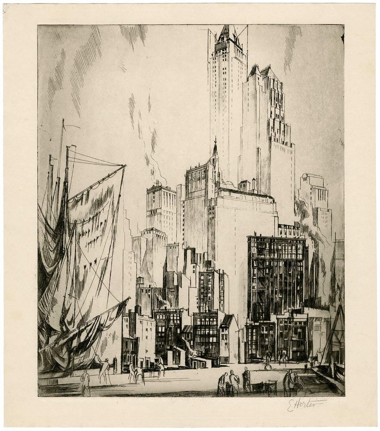 Earl Horter - 'Woolworth Building Under Construction' — Early 20th ...