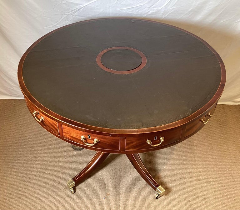 Early 1800's English Mahogany Sheraton Rent Table For Sale at 1stDibs