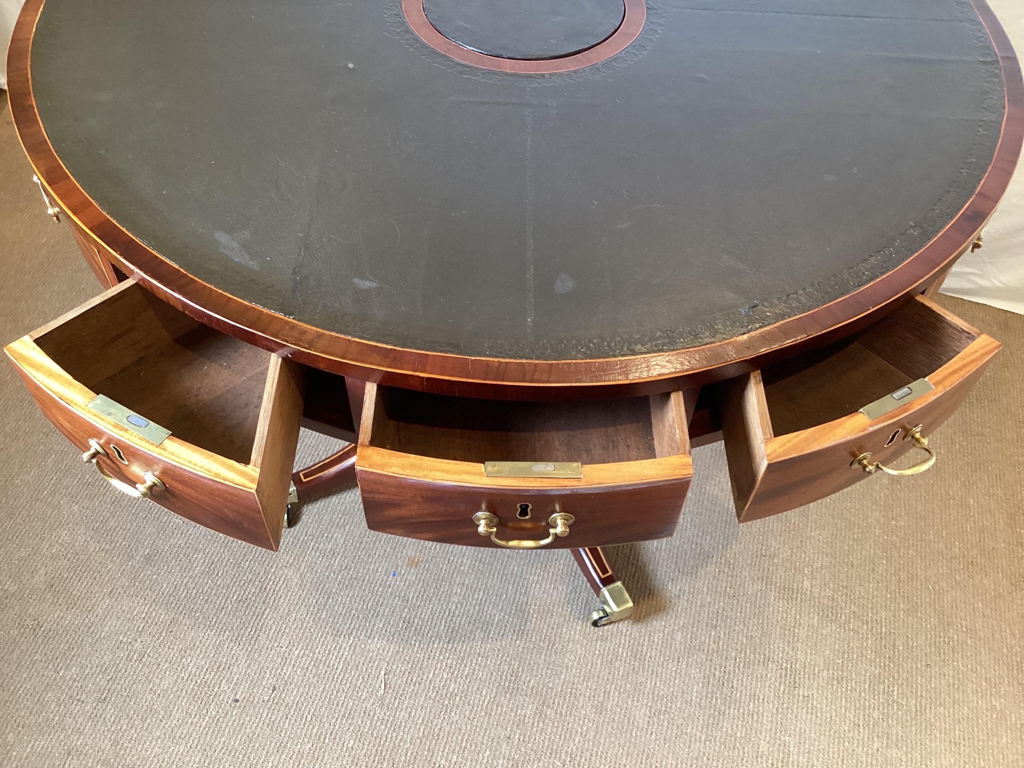 Early 1800's English Mahogany Sheraton Rent Table For Sale at 1stDibs