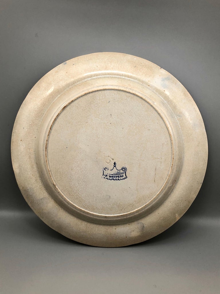 Early 1800s Quadruped Plate Lion Pattern Cobalt Blue and White For Sale ...