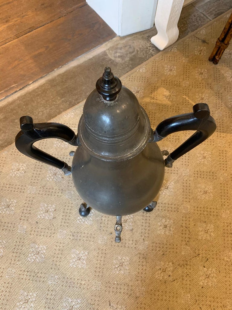 Early 18th-19th Century Pewter Lidded Hot Water Urn, Three Spouts, Wood ...