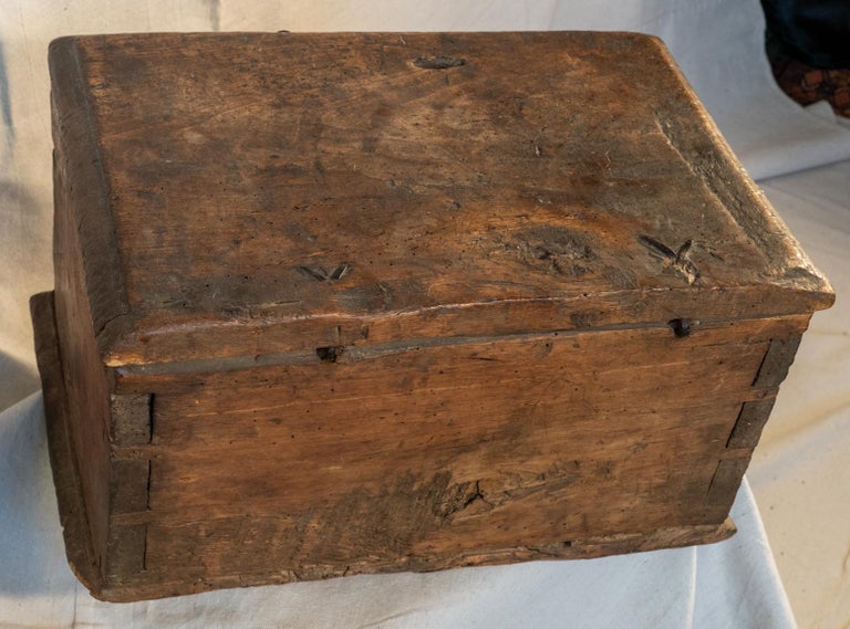 Early 18th Century Italian Carved and Dovetailed Walnut Alms Box For ...