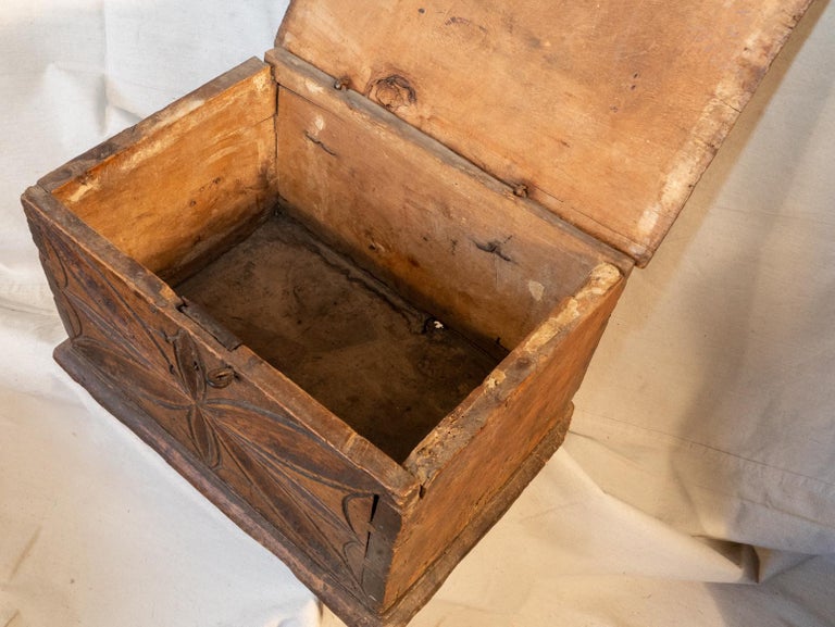 Early 18th Century Italian Carved and Dovetailed Walnut Alms Box For ...