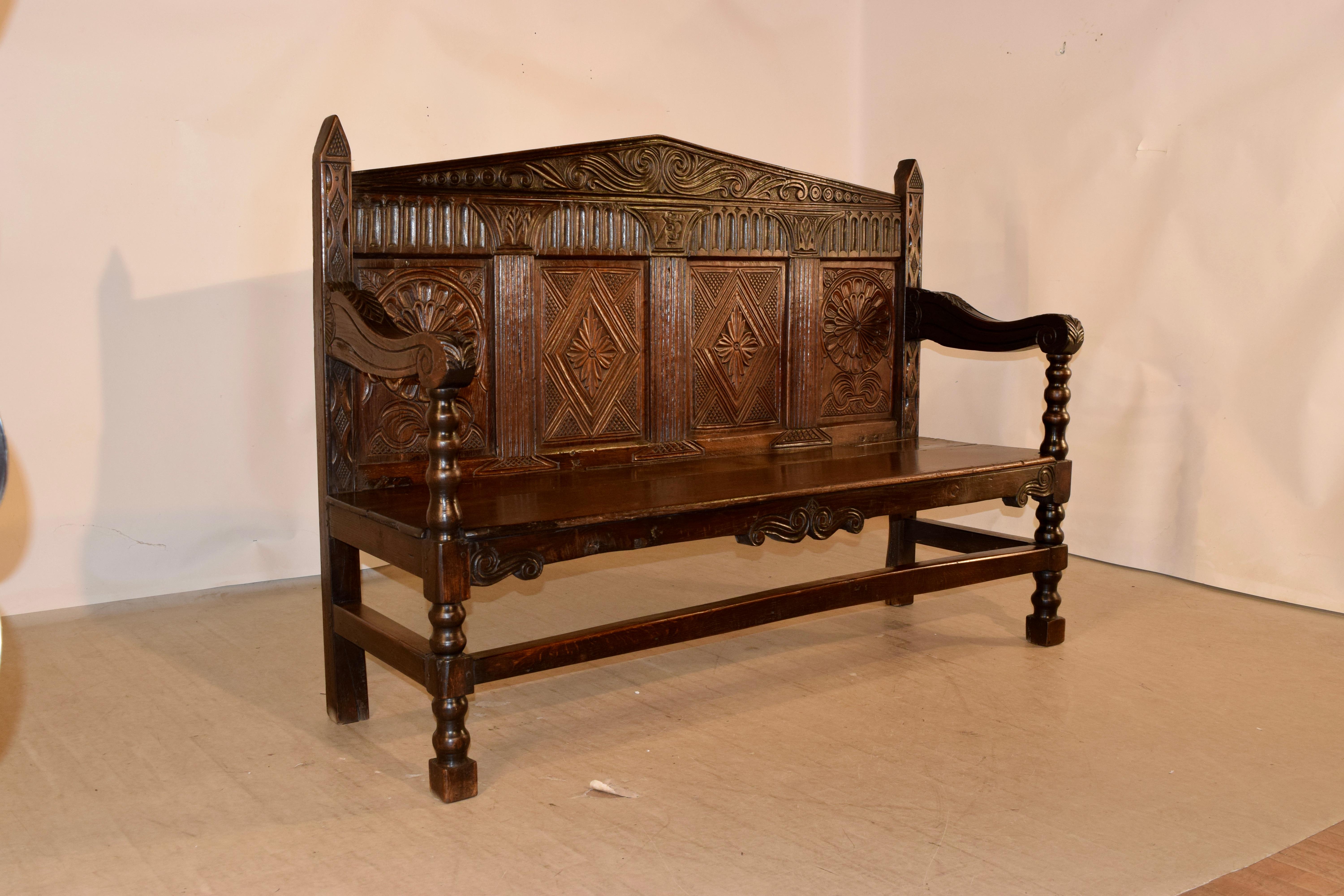 Early 18th Century Bench, Dated 1703 at 1stDibs