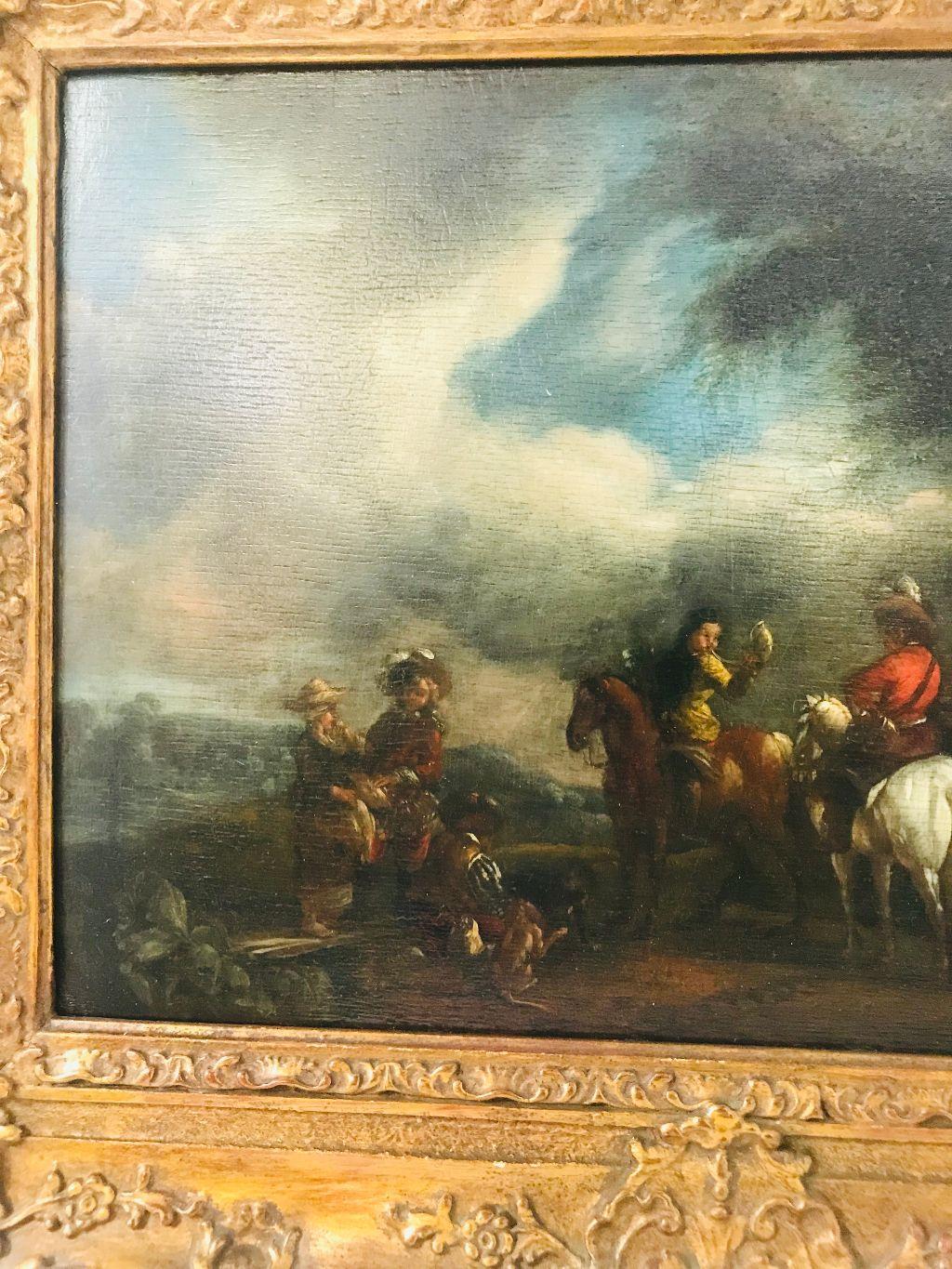 Early 18th Century Dutch Oil on Panel after Wouwerman at 1stDibs