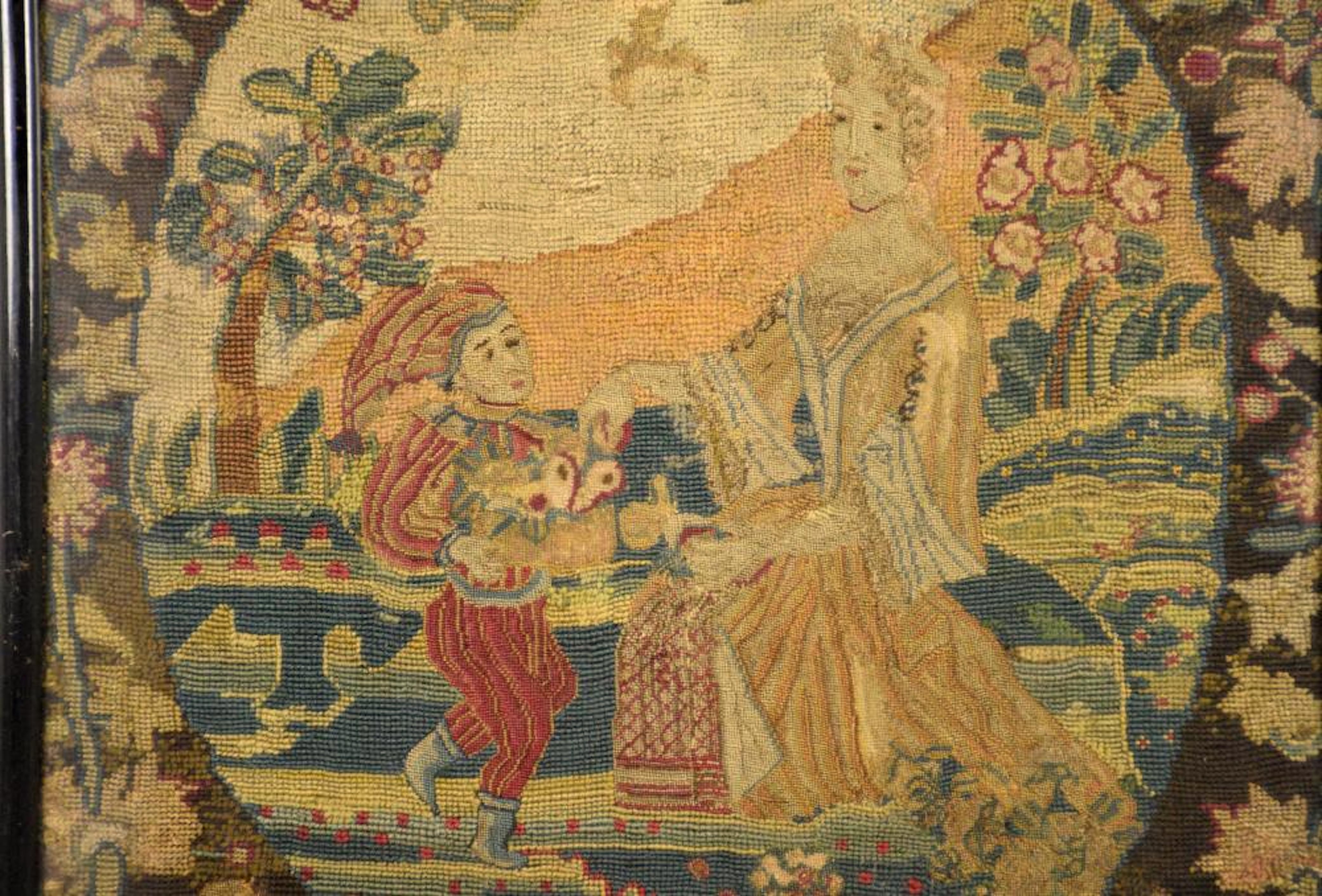 Early 18th Century English Petit-Point Jester and a Maiden at 1stDibs ...
