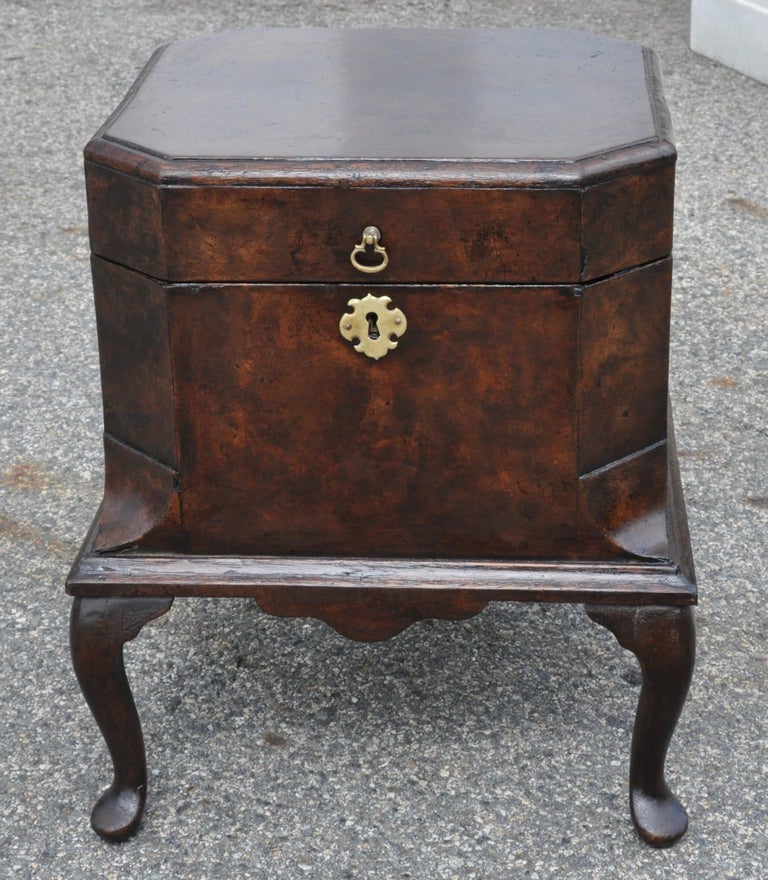 Early 18th Century George II Burl Walnut Wine Cellarette at 1stDibs