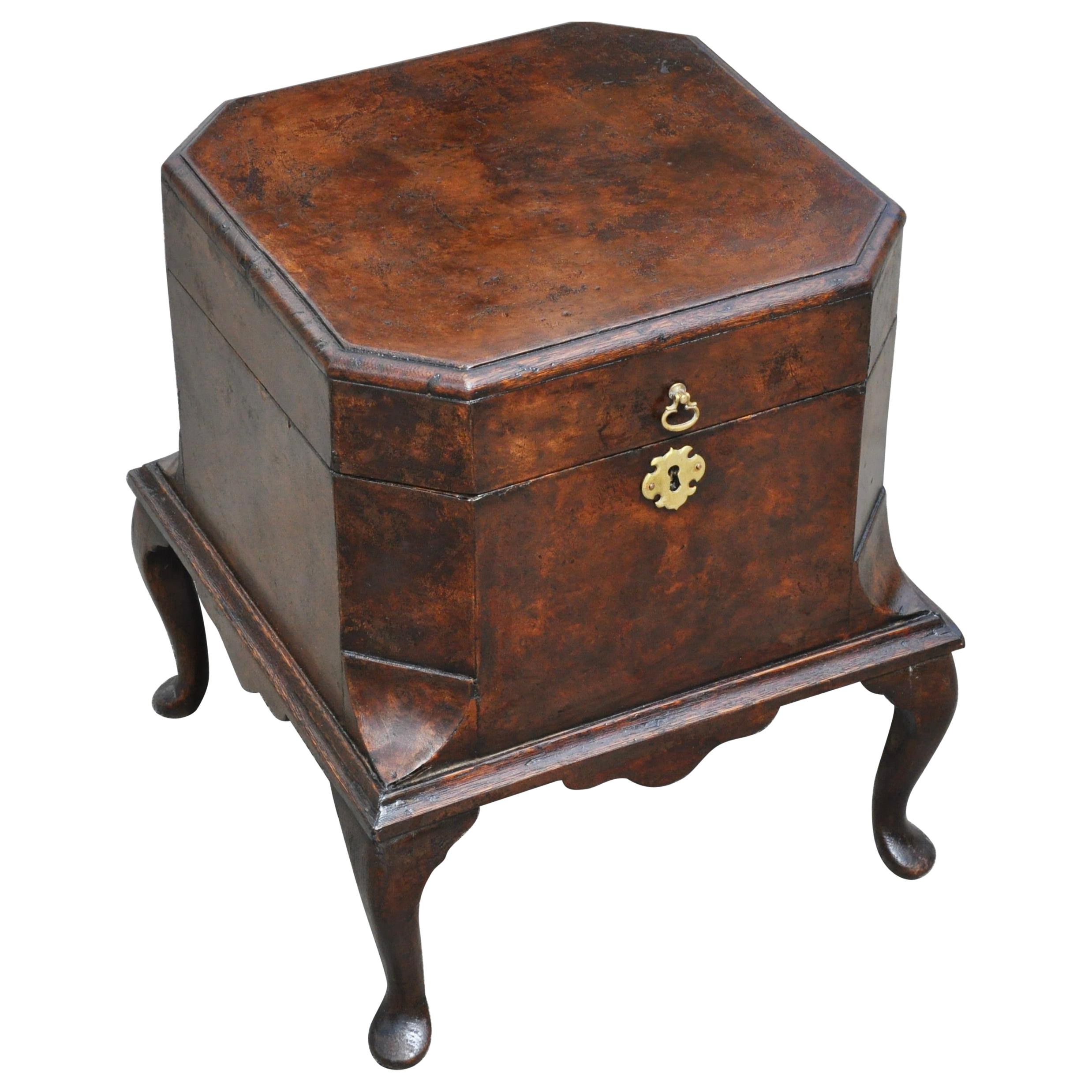 Early 18th Century George II Burl Walnut Wine Cellarette at 1stDibs