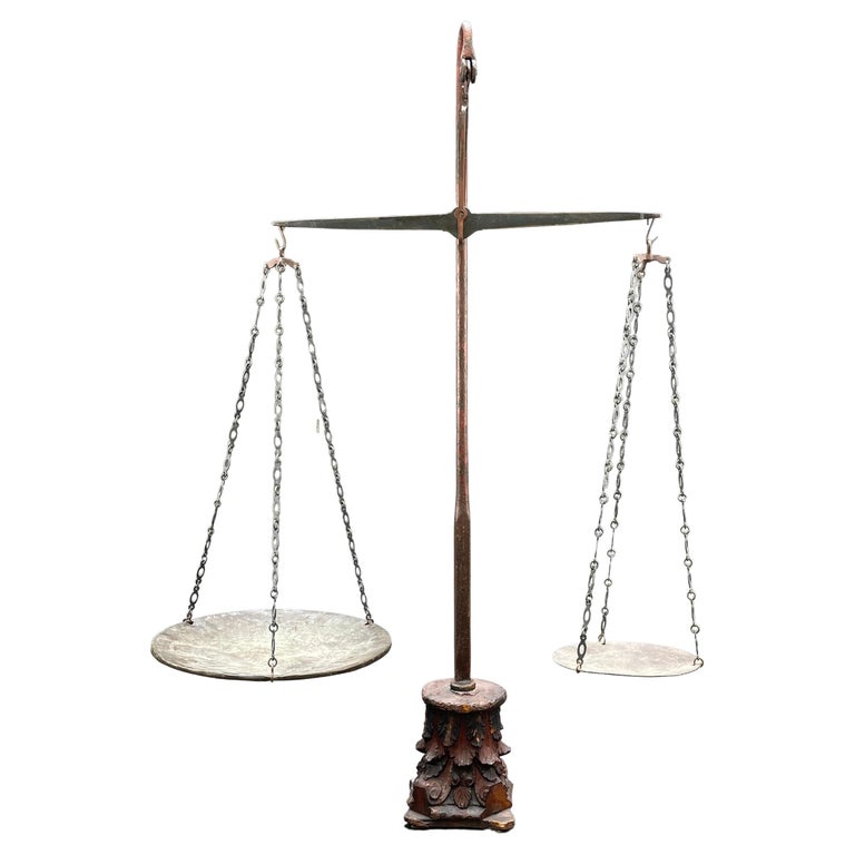 Early 18th Century Italian Large Weight Scale, 1715 For Sale at 1stDibs