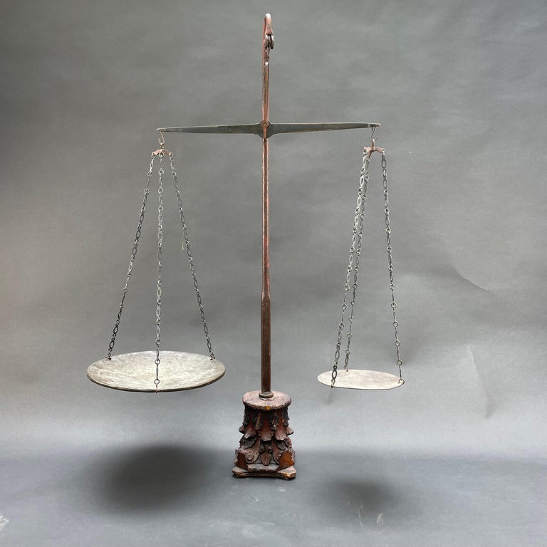 Early 18th Century Italian Large Weight Scale, 1715 For Sale at 1stDibs