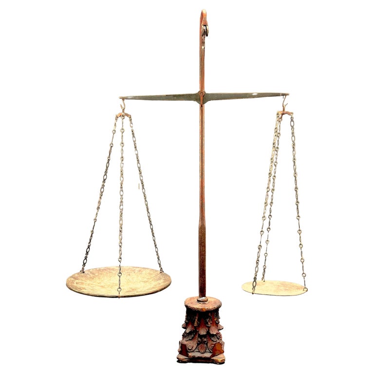Early 18th Century Italian Large Weight Scale, 1715 For Sale at 1stDibs