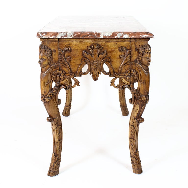 Early 18th Century Louis XIV figural Carved Wood Console Table or ...