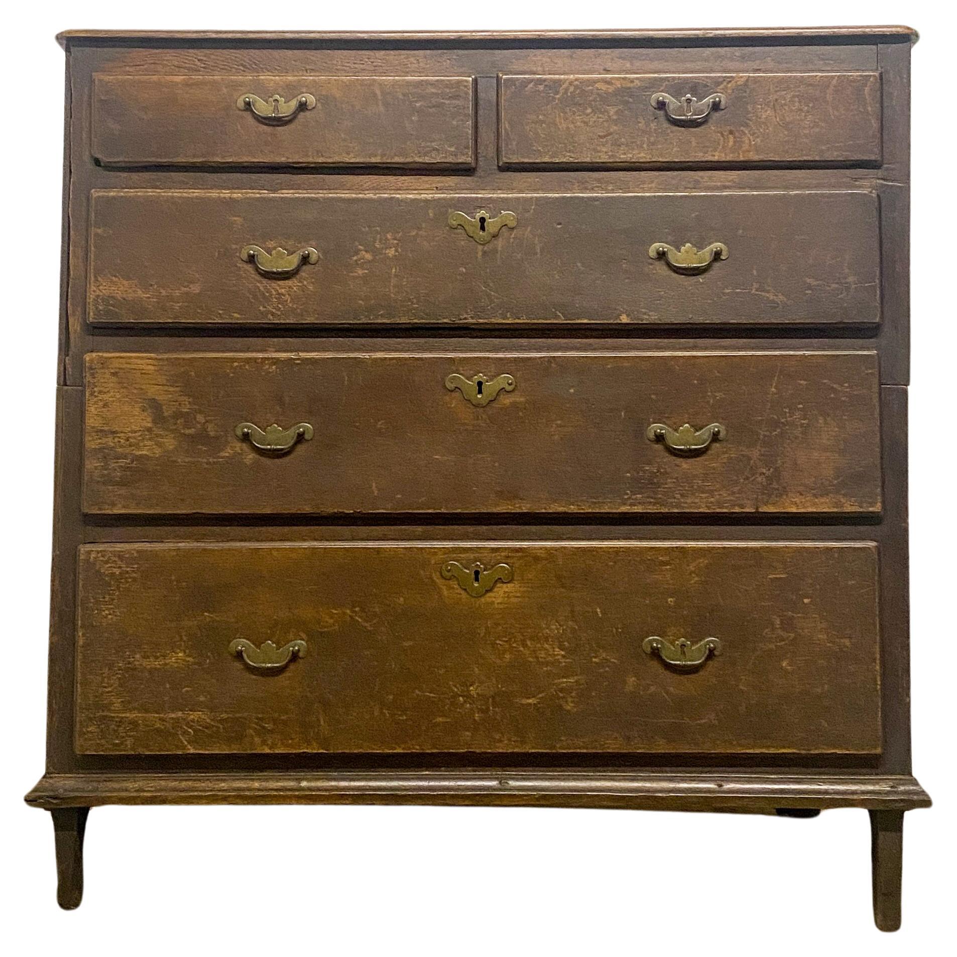 Early 18th Century Oak Chest of Drawers | 2 Sections For Sale at 1stDibs