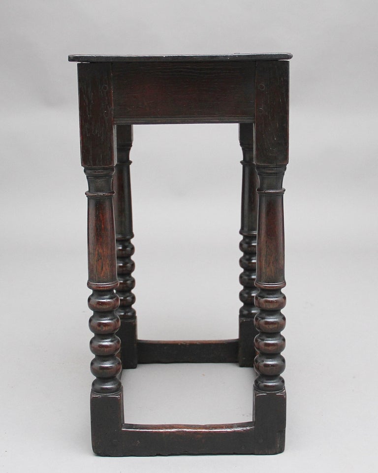 Early 18th Century Oak Joint Stool For Sale at 1stDibs
