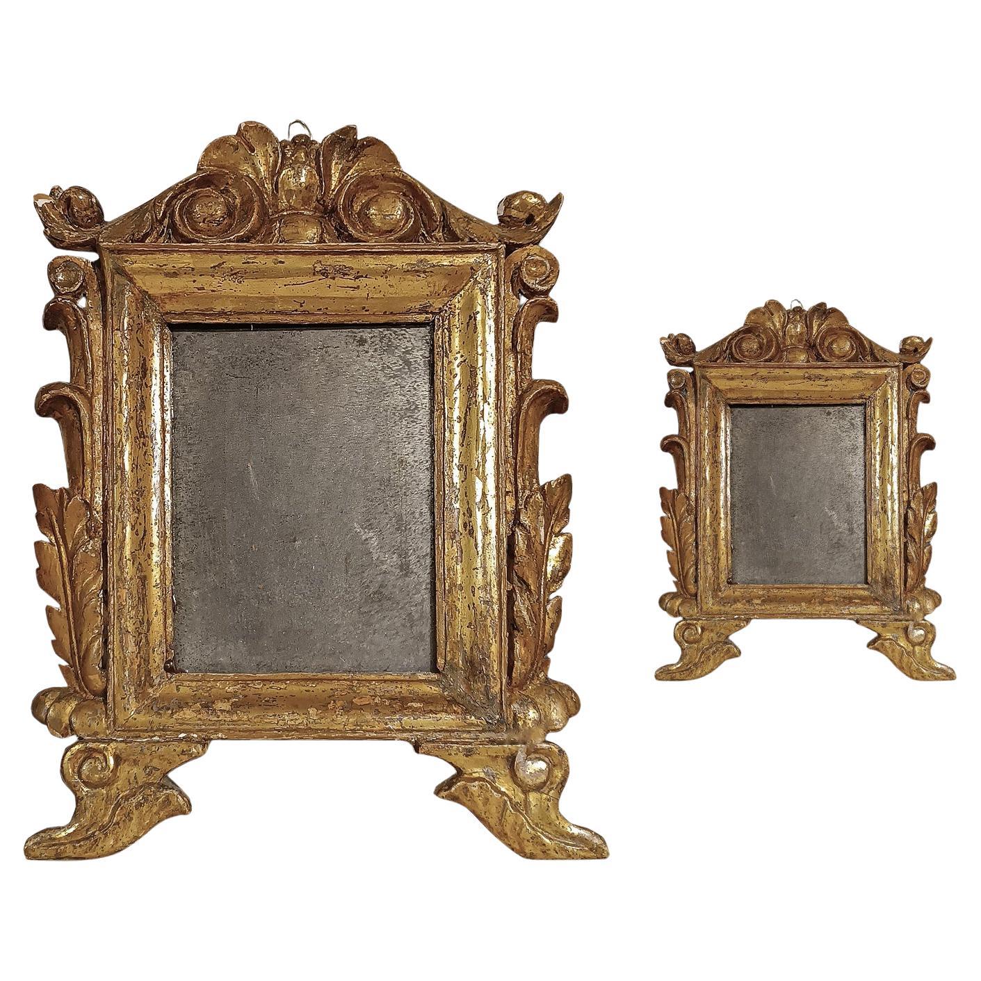 EARLY 18th CENTURY PAIR OF SMALL MIRRORS For Sale at 1stDibs
