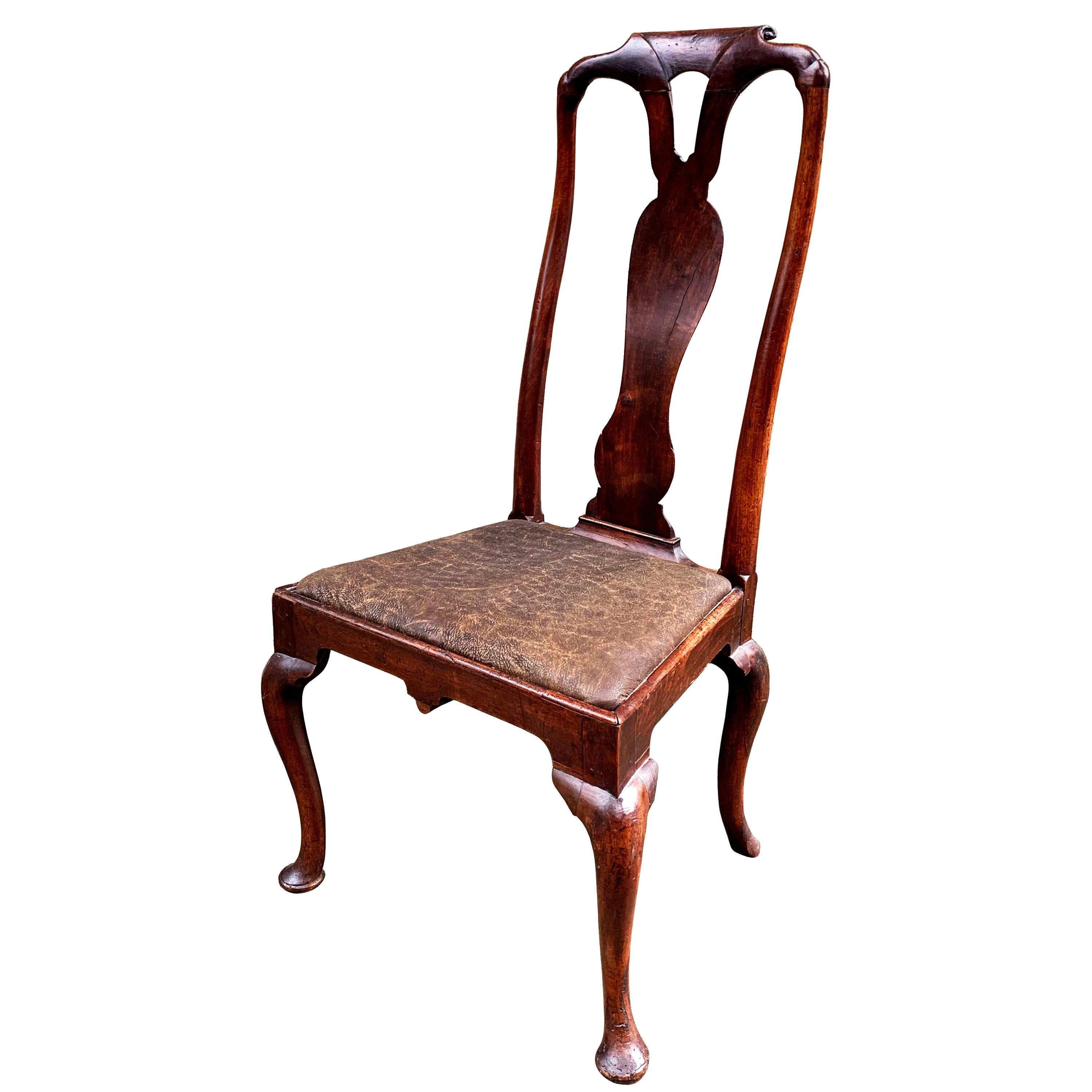 Rare Queen Anne Period 18th Century Red Lacquered Side Chairs at 1stDibs