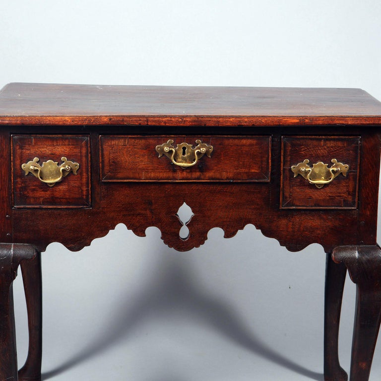 Early 18thC Oak Cabriole Leg Lowboy For Sale at 1stDibs