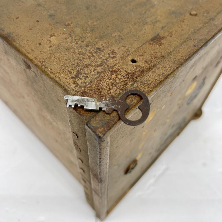 Early 1900's Birchwood Lock Box Safe with Key For Sale at 1stDibs