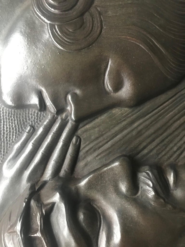 Large Early 1900 Art Nouveau Bronze Wall Plaque the Pieta' by Sylvain ...