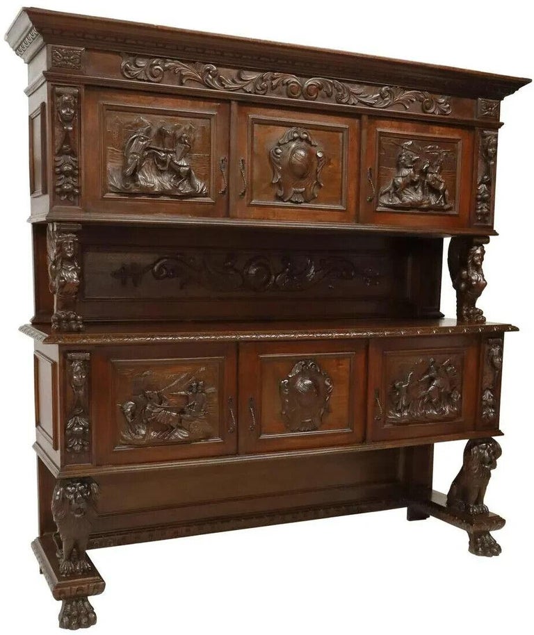 Early 1900s Antique Italian Renaissance Revival, Carved, '3' Dining ...