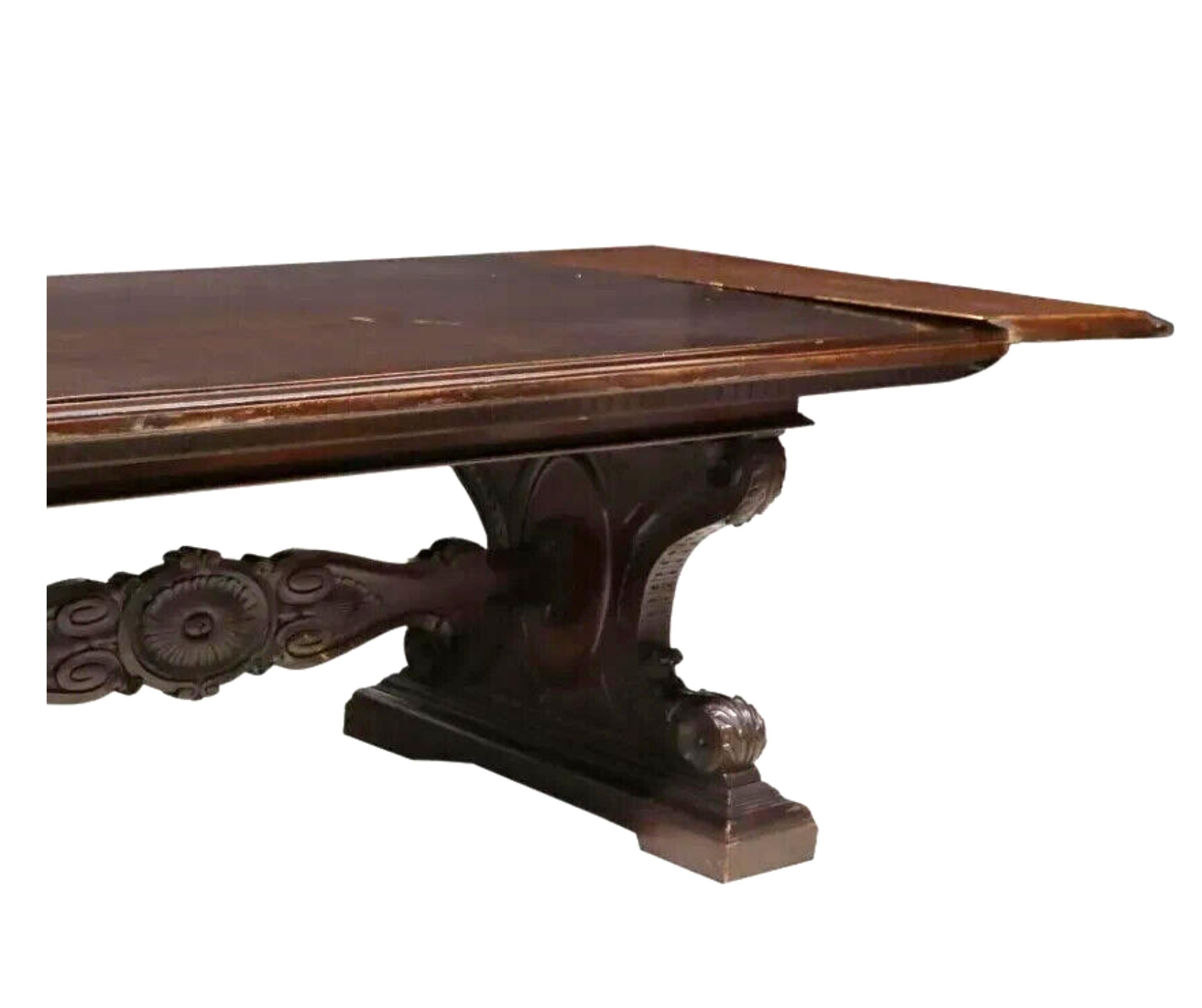Early 1900's Antique Italian Renaissance Revival, Carved Extension ...