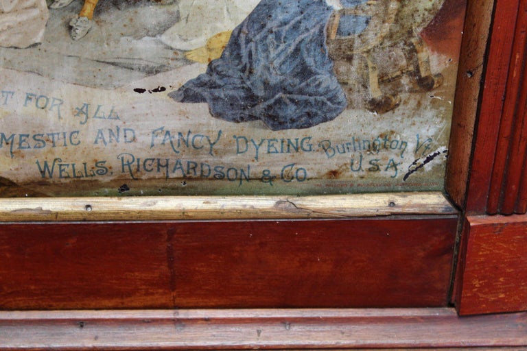 Early 1900s Diamond Dyes Lithograph Display Cabinet For Sale at 1stDibs