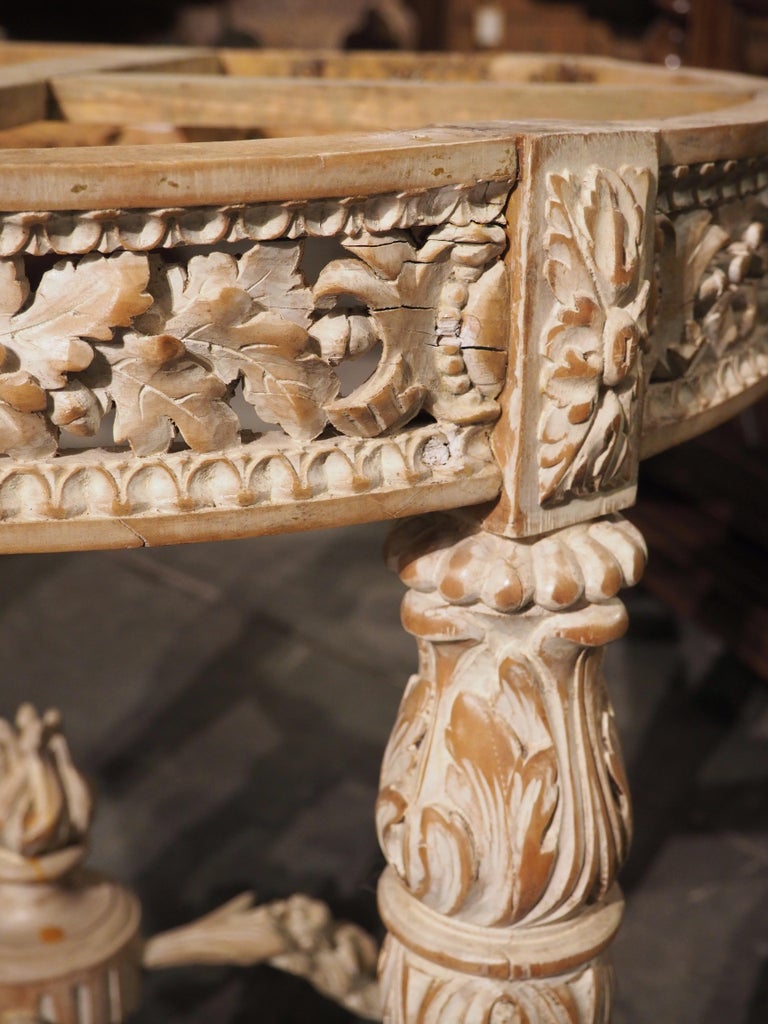 Early 1900s French Louis XVI Style Parcel Painted Side Table with ...
