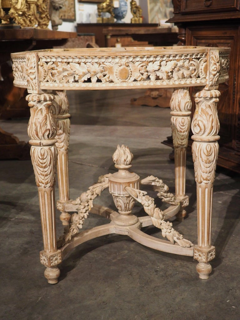 Early 1900s French Louis XVI Style Parcel Painted Side Table with ...