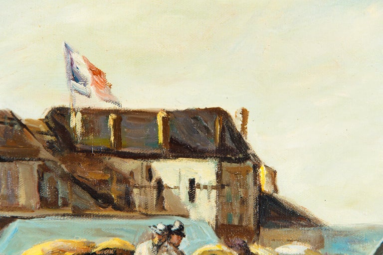 Oil on Canvas Seascape Painting by P. Denison, France, Early 1900s at ...