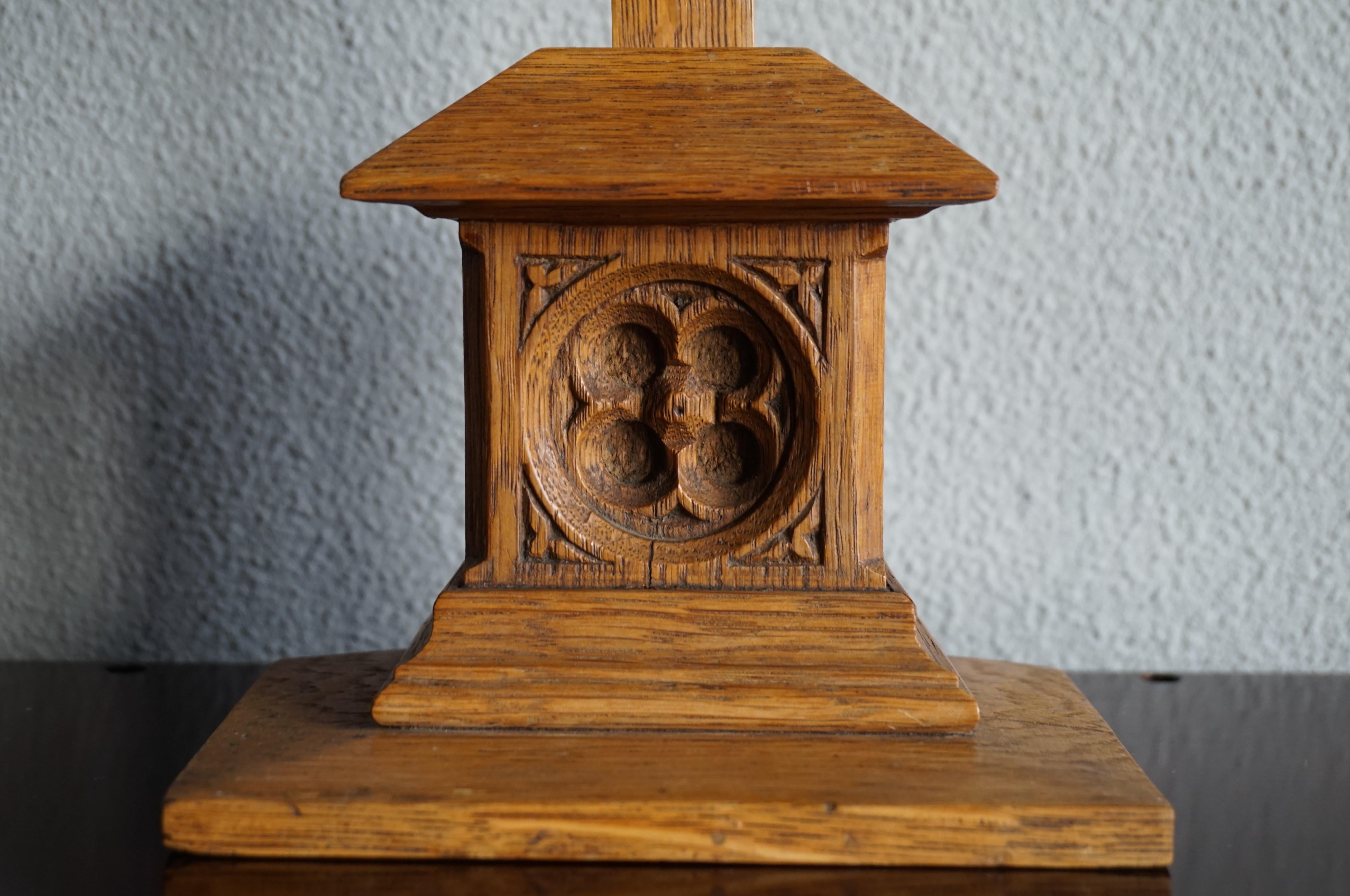 Early 1900s Hand Carved Gothic Revival Table Crucifix with Corpus of ...